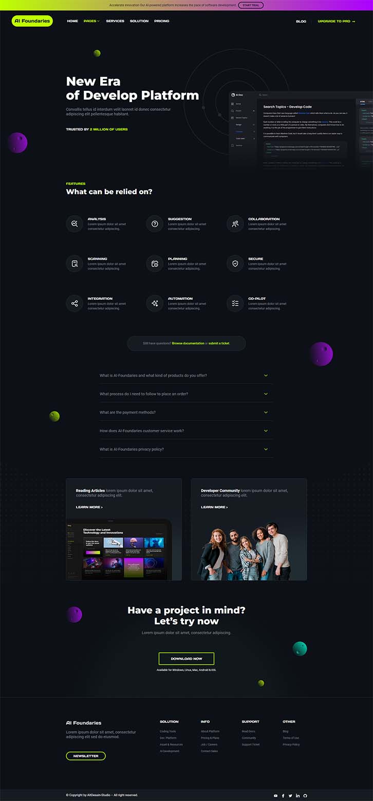AI Foundaries - Software Developer Platform Elementor Template Kit by Alt-Desain